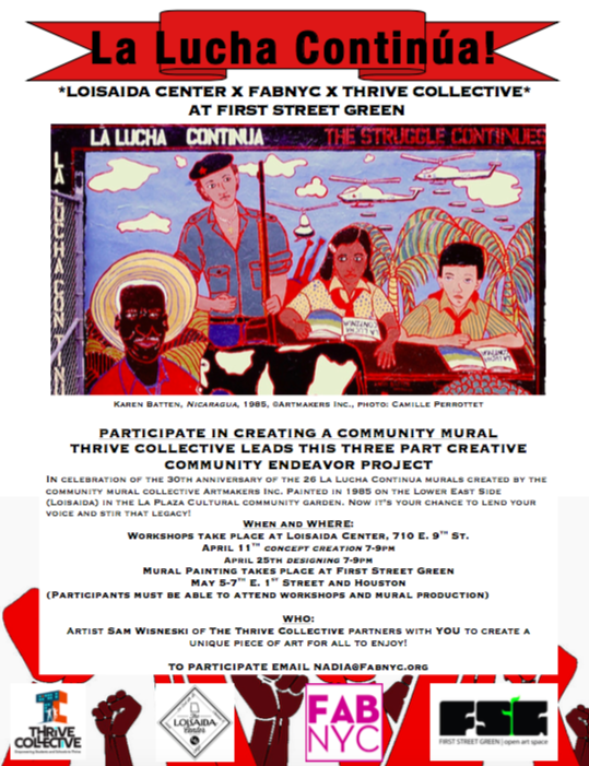 La Lucha Continua on Houston St & 2nd Ave - Thrive Collective