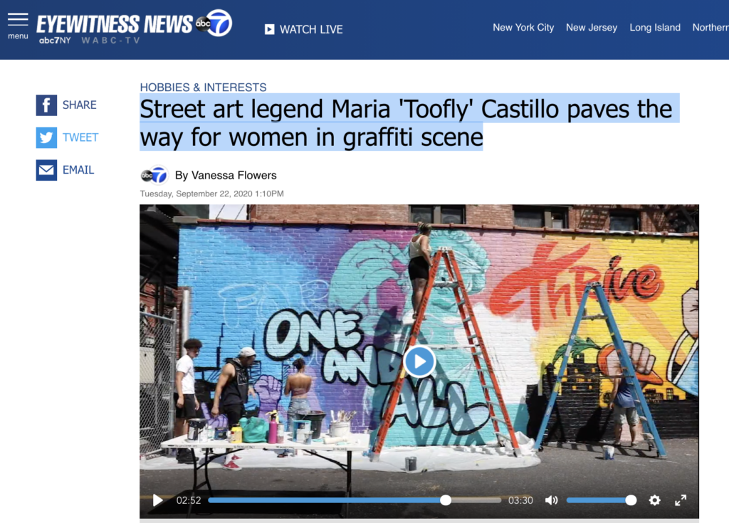 ABC 7 Features "Street Art Legend" Toofly - Thrive Collective