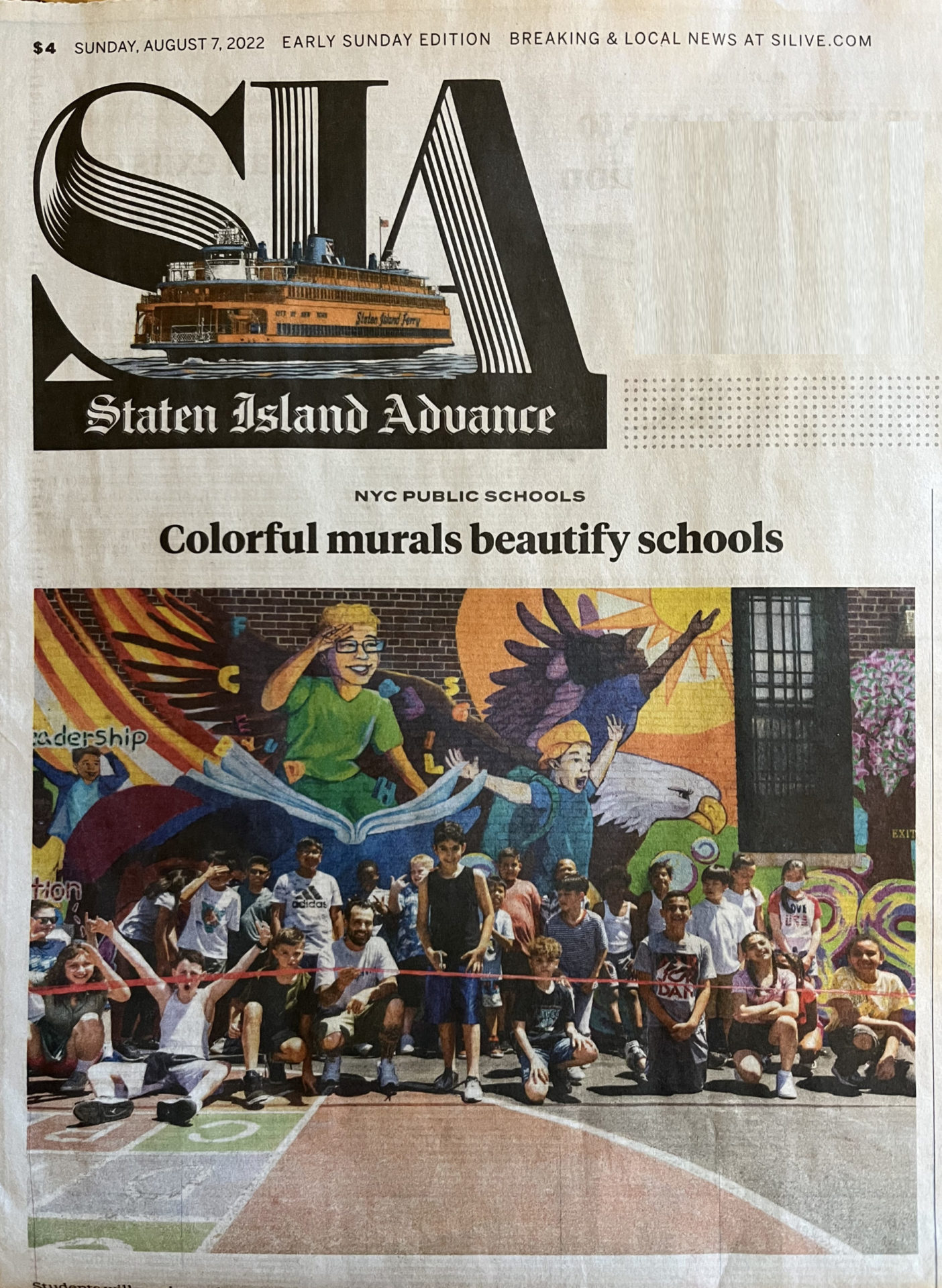 Staten Island Advance Front Page features Thrive Mural Collabs - Thrive ...