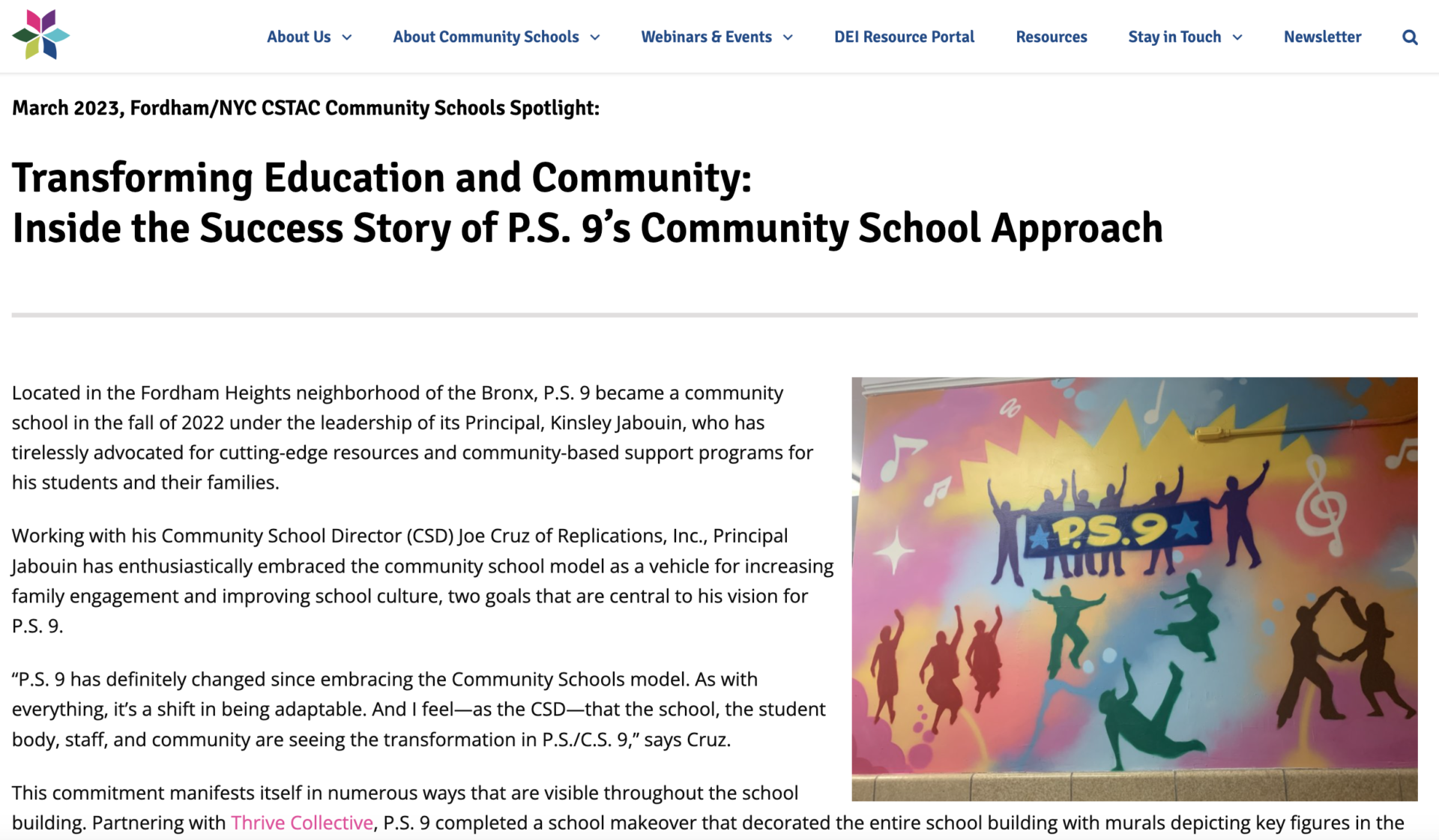 Thrive Collective's Magnificent Mural Makeover at PS 9X - Thrive Collective