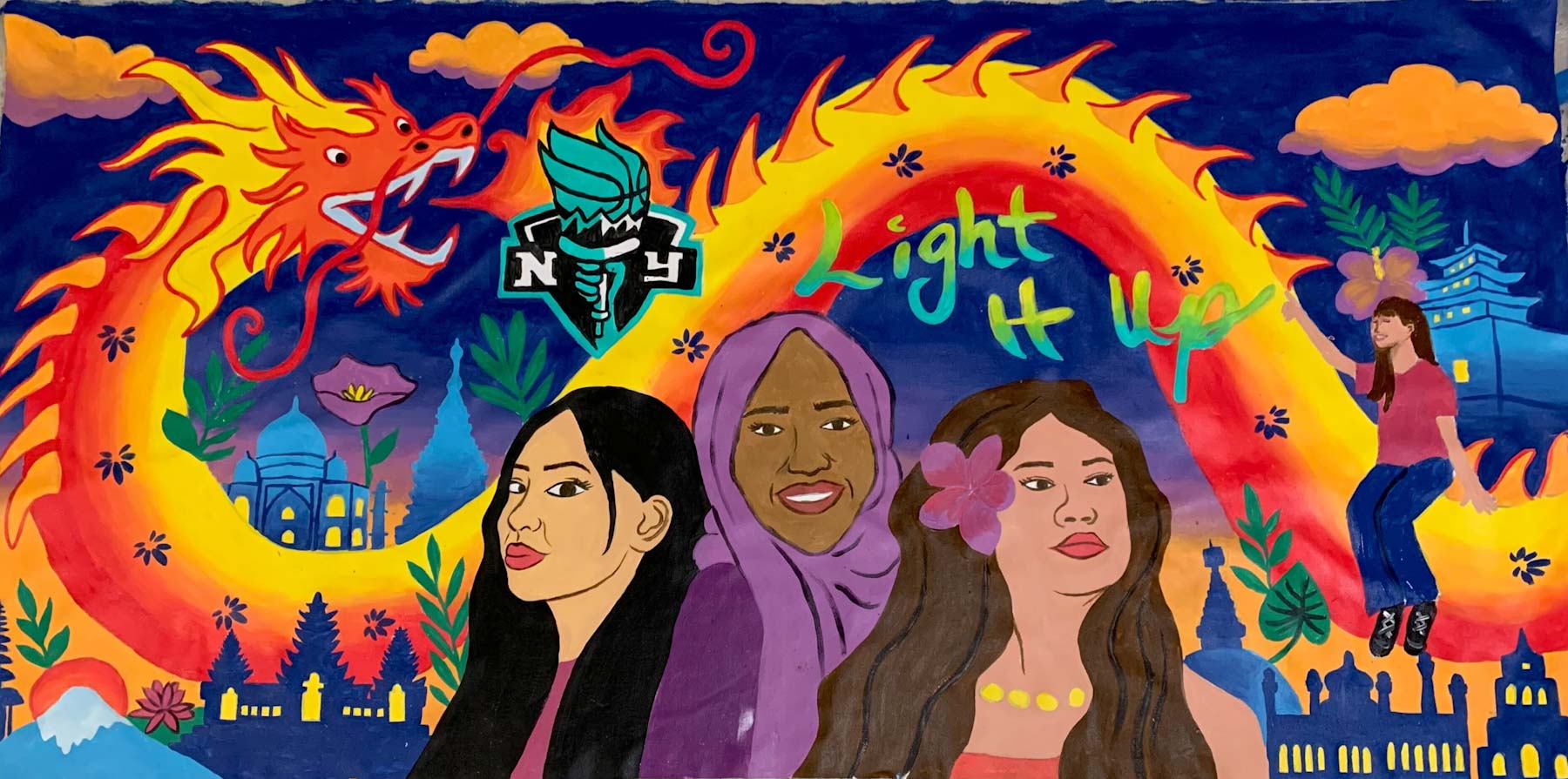 Thrive Mural Lights Up New York Liberty Game at Barclays Center ...