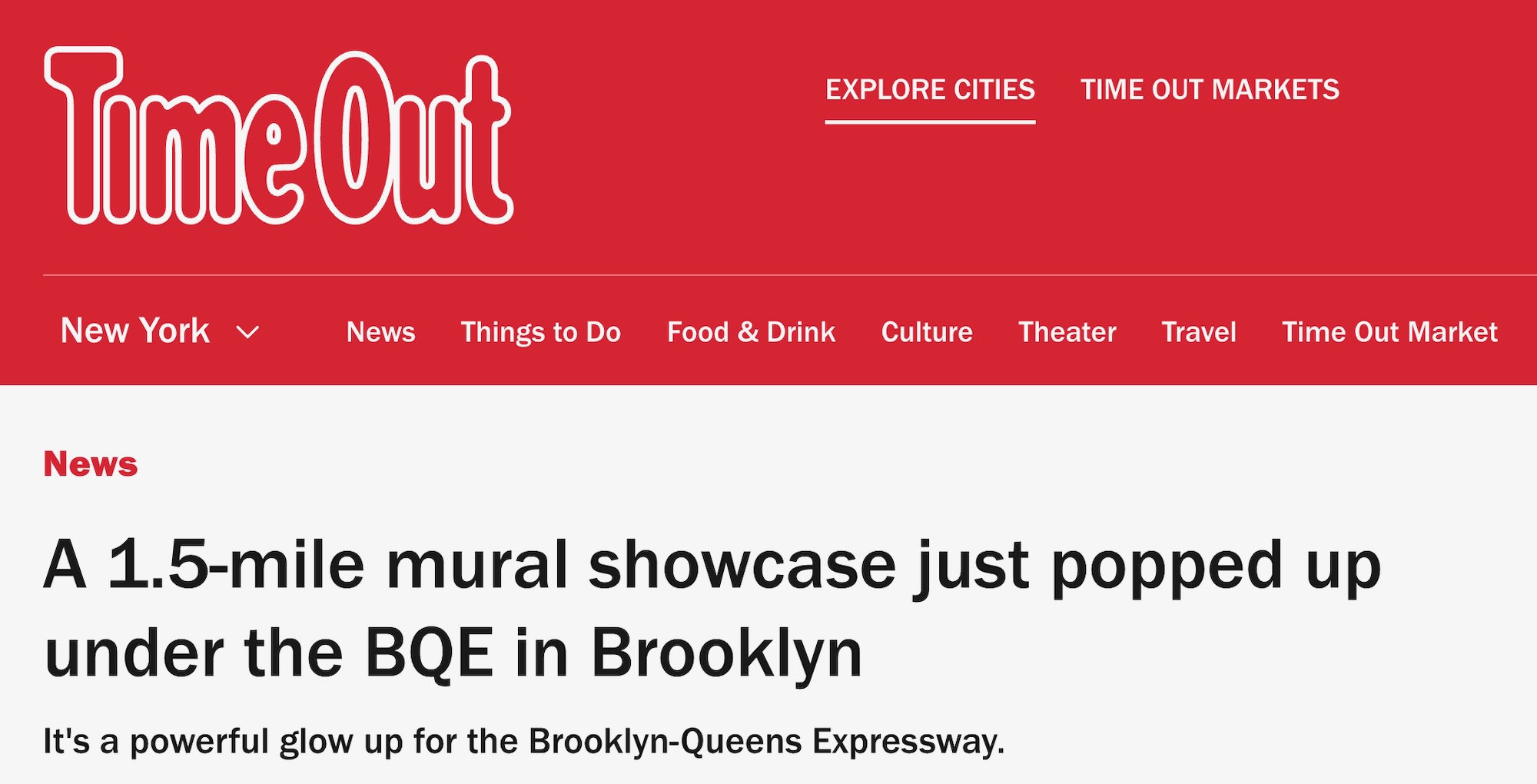 TimeOut New York: "One of the most ambitious street art projects in NYC" - Thrive Collective